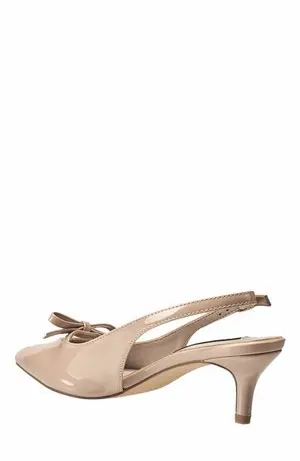 French Connection Quinny Slingback Kitten Heel - Nude Patent