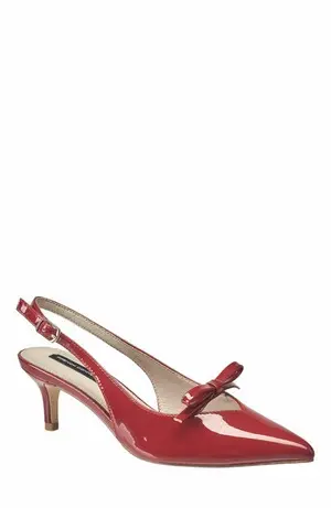 French Connection French Connection Quinny Slingback Kitten Heel With Bow Detailing Red