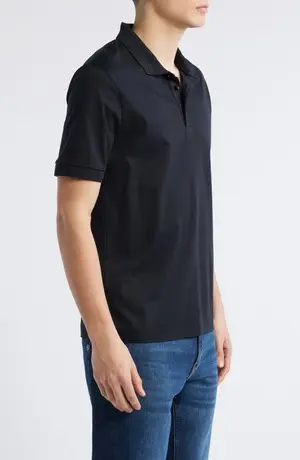 BOSS Phillipson Mercerized Cotton Polo - Black