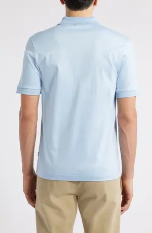BOSS Phillipson Mercerized Cotton Polo - Light Blue