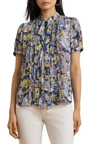 Ralph Lauren Floral Ruffle Georgette Top