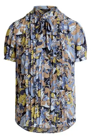 Ralph Lauren Floral Ruffle Georgette Top