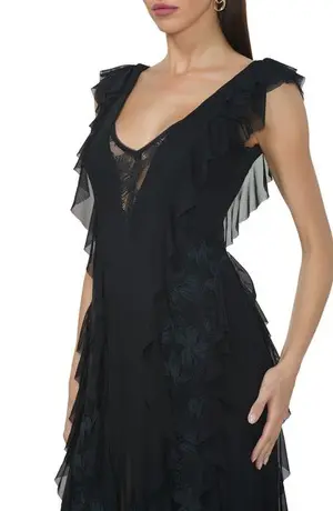 AFRM Trista Lace Inset Maxi Dress