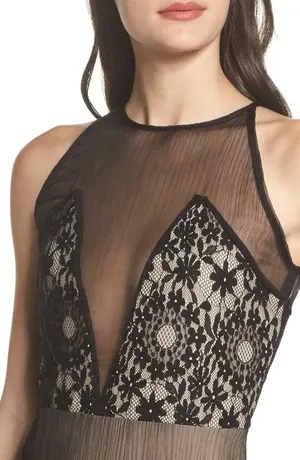 FOXIEDOX Tristan Lace & Chiffon Maxi Dress
