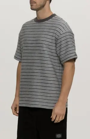 MAUI & SONS Dobby Days Oversize Stripe T-shirt - Iron