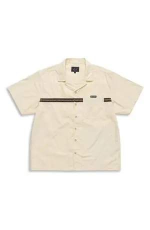 MAUI & SONS Elements Jacquard Tape Cotton Camp Shirt - Cream
