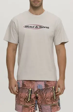 MAUI & SONS Flying Disc Cotton Graphic T-shirt