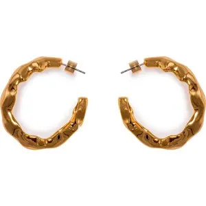 BLACK SUEDE STUDIO Hammered Hoop Earrings - Gold