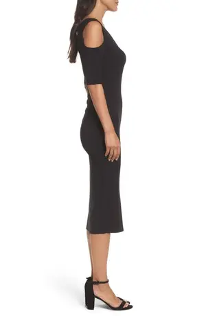 Felicity & Coco Cold Shoulder Midi Dress - Black