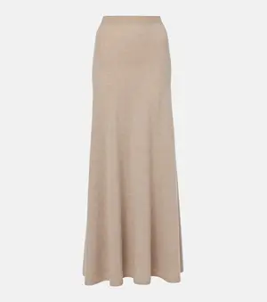 THE ROW Jovan Cashmere Maxi Skirt - Beige