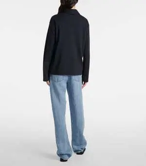 THE ROW Roddie Cotton And Silk Jersey Polo Shirt - Blue