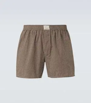 ERL Checked Cotton Boxers - Brown