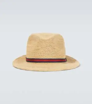 Borsalino Argentina Crochet Straw Panama Hat - Beige