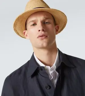 Borsalino Argentina Crochet Straw Panama Hat - Beige