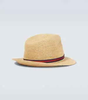 Borsalino Argentina Crochet Straw Panama Hat - Beige