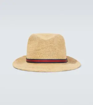 Borsalino Argentina Crochet Straw Panama Hat - Beige