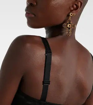 Dolce & Gabbana Crystal Cross Clip-on Earrings