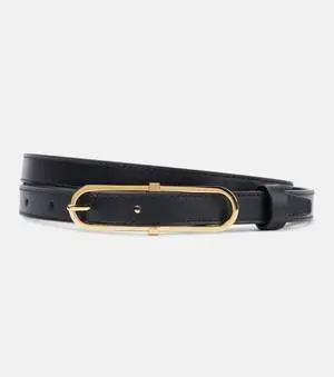 THE ROW Hermine Leather Belt - Black