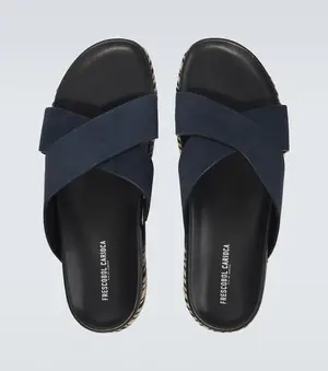 Frescobol Carioca Breno Suede Espadrille Sandals - Blue