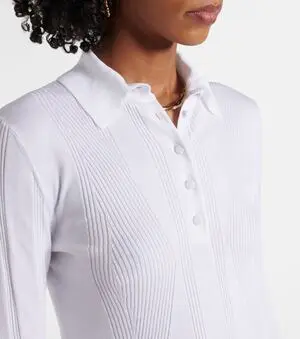 Dries Van Noten Touria Cotton Polo Sweater - White