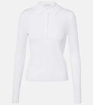 Dries Van Noten Touria Cotton Polo Sweater - White