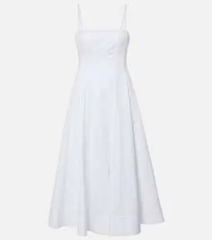 Staud Wylie Cotton Midi Dress - White