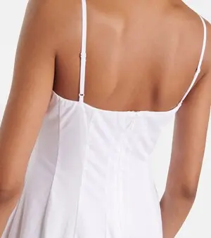 Staud Wylie Corset Cotton Midi Dress - White