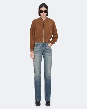 ALLSAINTS Orten Suede Bomber Jacket - Brown