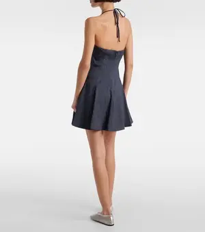 Staud Leone Linen-blend Denim Minidress