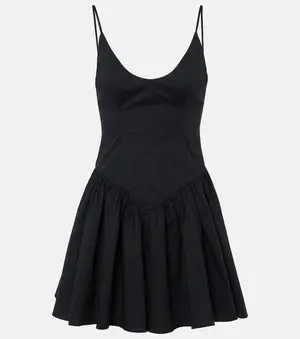 Staud Dena Cotton Poplin Minidress - Black