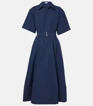 Simkhai Deanna Belted Faille Midi Dress
