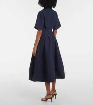 Simkhai Deanna Belted Faille Midi Dress