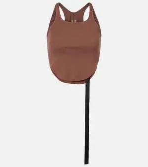 Rick Owens Cropped Cotton Jersey Tank Top