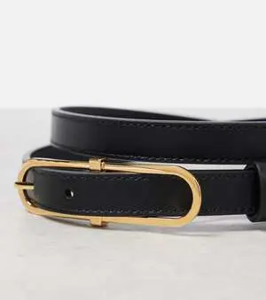 THE ROW Hermine Leather Belt - Black