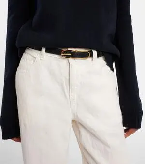 THE ROW Hermine Leather Belt - Black