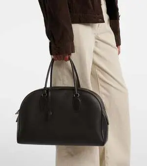 THE ROW India Large Leather Tote Bag - Brown