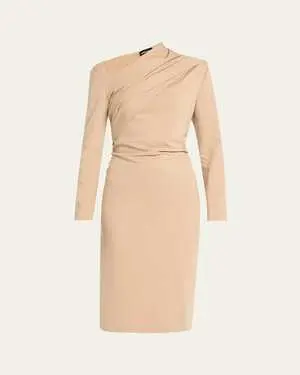 Giorgio Armani Asymmetric Jersey Dress - Solid Medium Beige