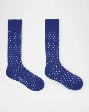Paul Smith Jeremy Polka Dot Crew Socks - Navy