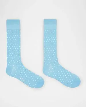Paul Smith Jeremy Polka Dot Crew Socks - Turquoise