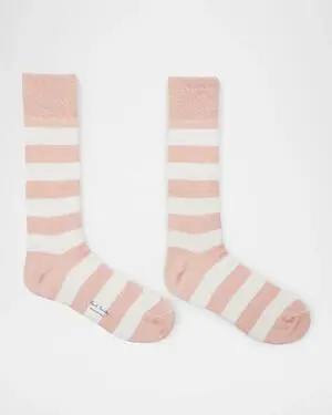 Paul Smith Barry Thick Stripe Crew Socks - Pink