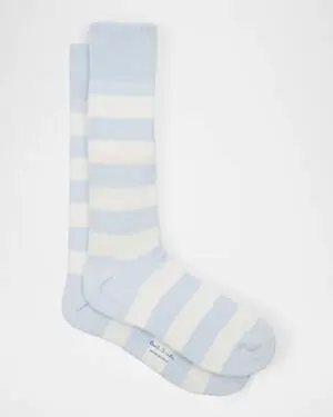 Paul Smith Barry Thick Stripe Crew Socks - Turquoise