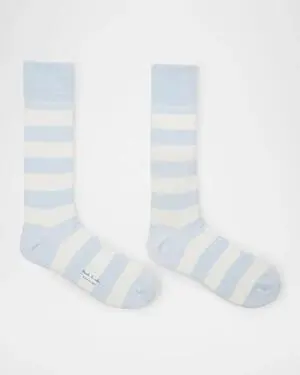 Paul Smith Paul Smith Barry Thick Stripe Crew Socks Turquoise