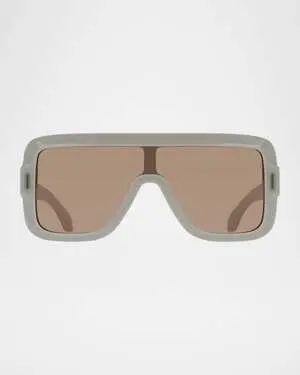 FERRAGAMO Ferragamo Rivet Trim Shield Sunglasses Beige