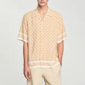 Sandro Square Cross Motif Flowing Shirt