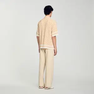 Sandro Square Cross Motif Flowing Shirt