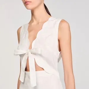 Sandro Crinkled Maxi Dress With Bow