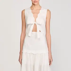 Sandro Crinkled Maxi Dress With Bow
