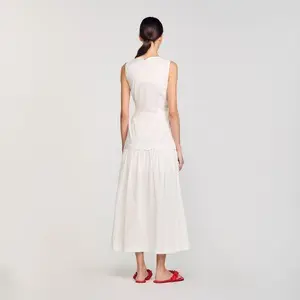 Sandro Crinkled Maxi Dress With Bow