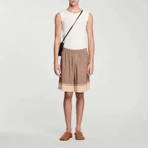 Sandro Patterned Flowy Bermuda Shorts - Hazel