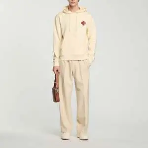 Sandro Square Cross Fleece Sweatshirt - Oats
